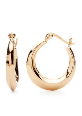 Belk Silverworks Gold-Tone Knife Edge Hoop Earrings | belk