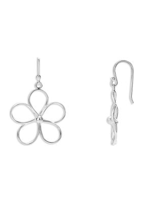 Belk Sterling Silver Sterling Silver Wire Flower Drop Earrings | belk