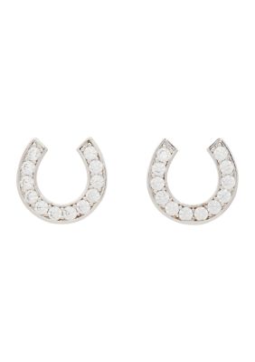 kate spade new york® Lab Grown Pavé Horseshoe Stud Earrings | belk
