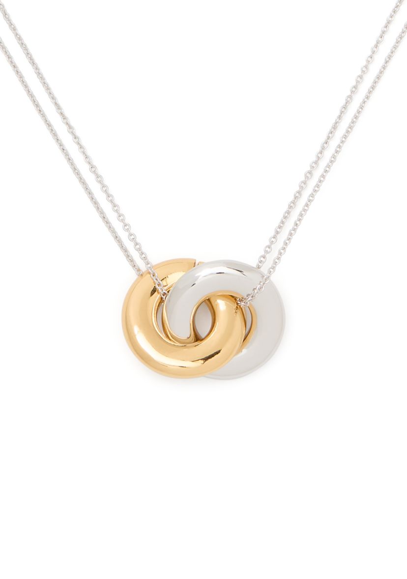 kate spade new york® Two Tone Interlock Pendant Necklace | Belk