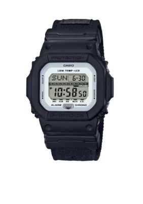 G-Shock G-Shock Men's Black Square Digital with Black Cloth Band Watch ...