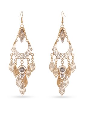 Erica Lyons Gold-Tone Chandelier Pierced Earrings | belk
