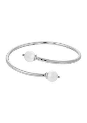Belk Silverworks Fine Silver Plated 7.5" Fresh Water Pearl Bypass ...