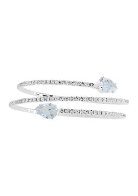 Belk Silverworks Silver Plated Crystal and Cubic Zirconia Pear Cut ...