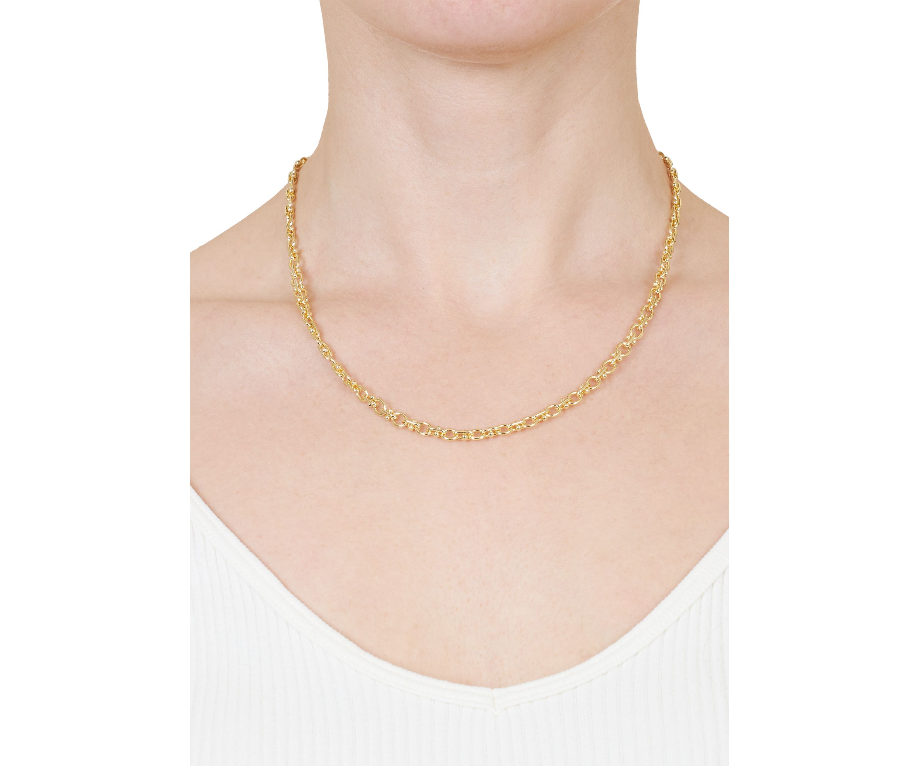 Belk Silverworks Gold Plated 18'' + 2" Extender Hardware Link Chain ...