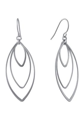 Belk Silverworks Fine Silver Plated Triple Teardrop French Wire ...