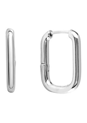 Belk Silverworks Rectangular Huggie Hoop Earrings | belk