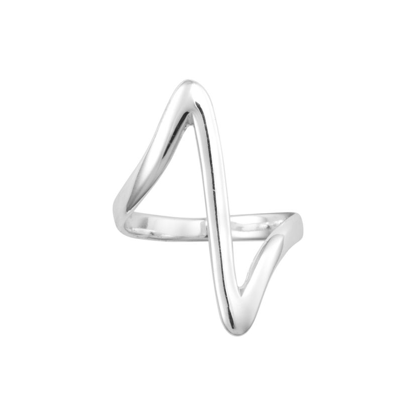 Belk Silverworks Silver Plated 27mm Hi Lo Peak Ring Size 7 | Belk