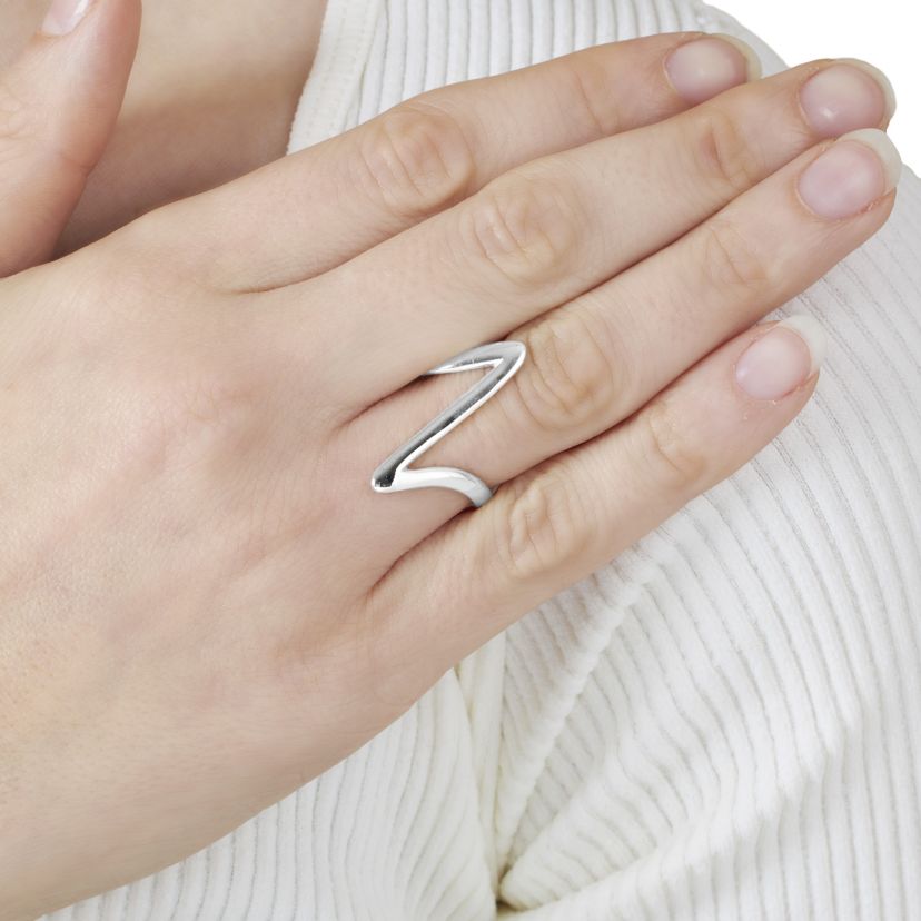 Belk Silverworks Silver Plated 27mm Hi Lo Peak Ring Size 7 | Belk