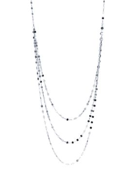 Infinity Silver Sterling Silver Triple Row Diamond Cut Necklace | belk