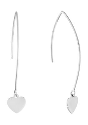Belk Silverworks Sterling Silver Heart Marquise Wire Drop Earrings | belk