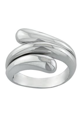Infinity Silver Sterling Silver Tripe Band Bypass Ring | belk