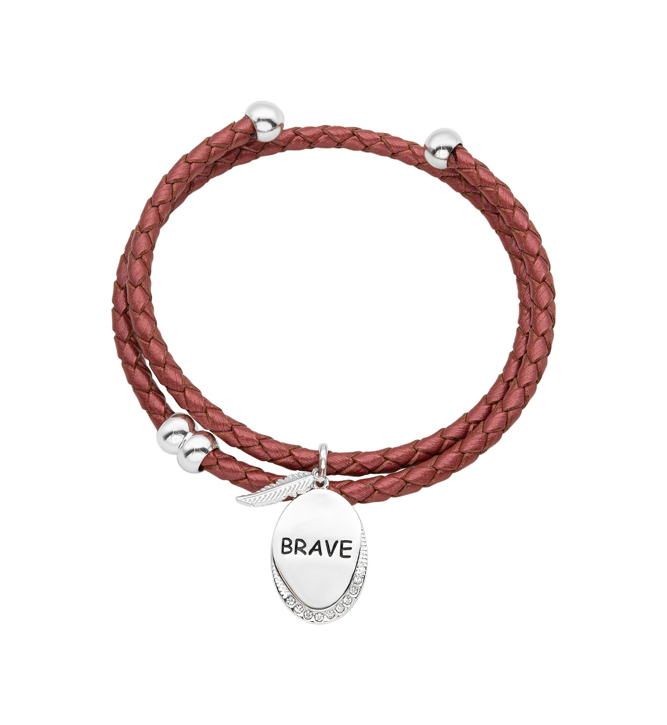 Wonderly Genuine Leather Cubic Zirconia Brave Charm Adjustable Bracelet ...