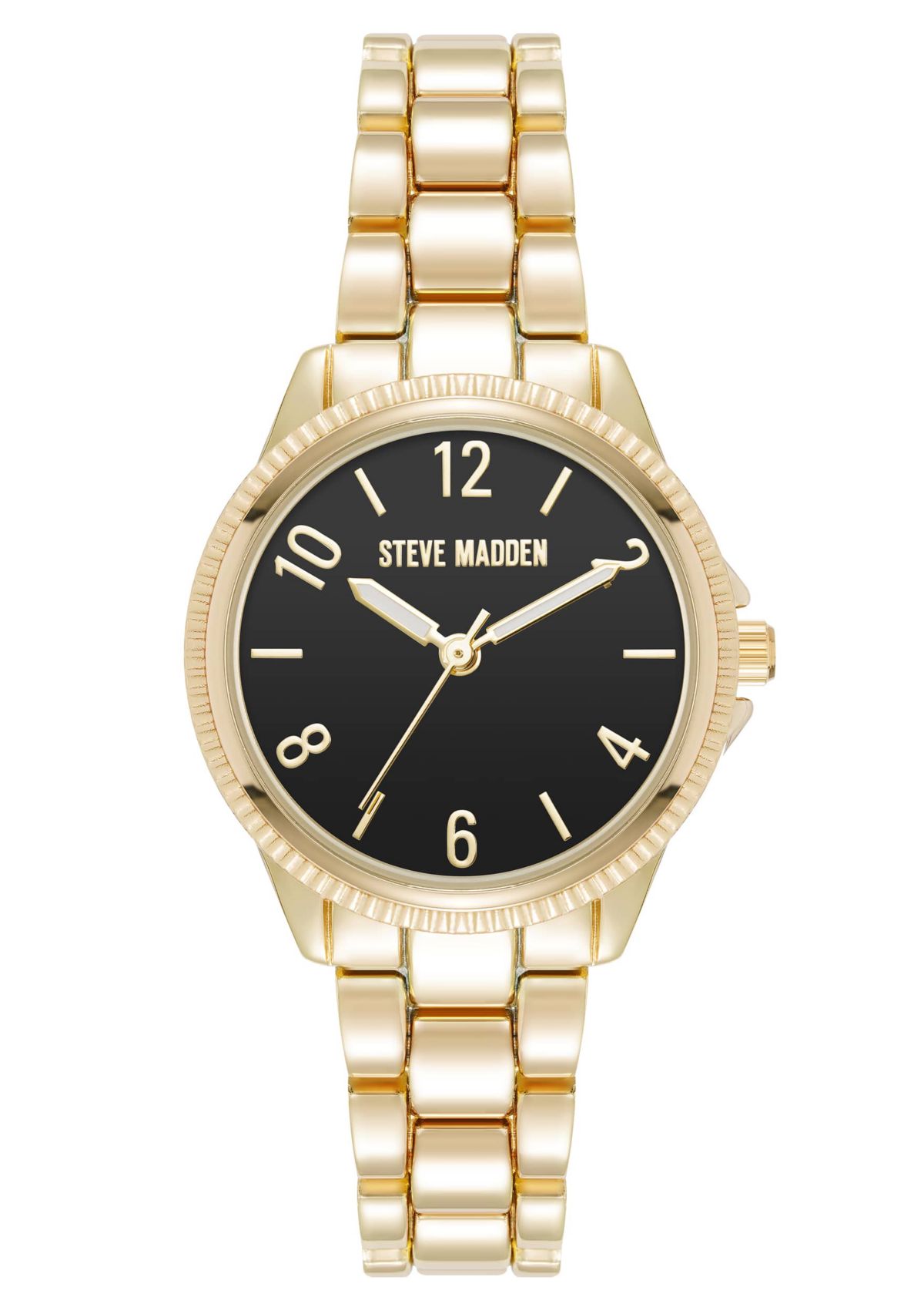 Steve Madden Steve Madden Women's Everyday Black and Gold-Tone Alloy ...