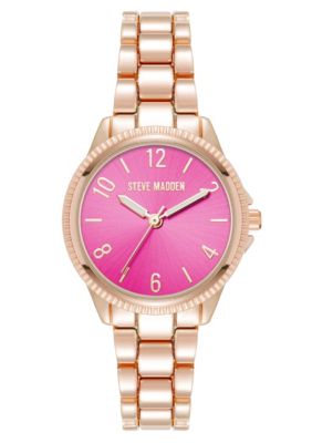 Steve Madden Steve Madden Women's Everyday Hot Pink and Rose Gold-Tone ...