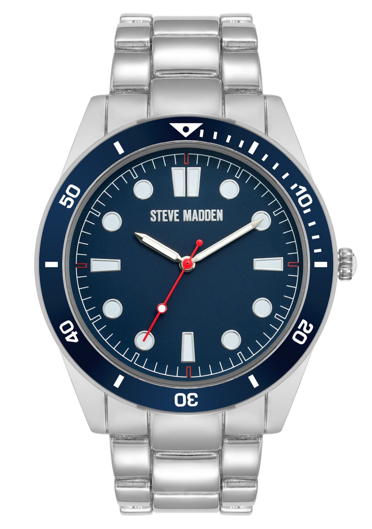 Steve Madden Steve Madden Men's Essential Blue/Black Silver-Tone Alloy ...