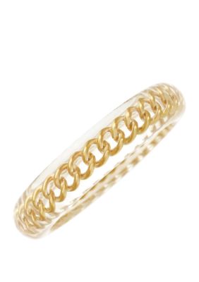 Jessica Simpson Clear Resin Curb Chain Bangle Bracelet | belk