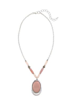 Ruby Rd Silver Tone 18" Beaded Pendant Necklace | belk