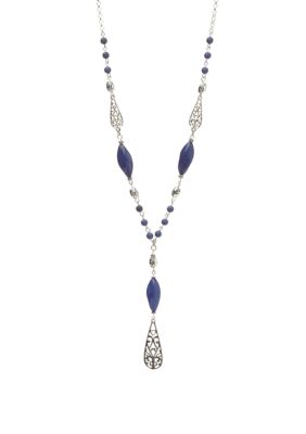 Ruby Rd Silver Tone Long Beaded Y-Necklace | belk