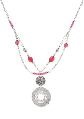 Ruby Rd Short Double Round Disc Pendant Necklace | belk