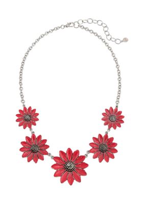 Ruby Rd Graduated Flower Frontal Necklace | Belk