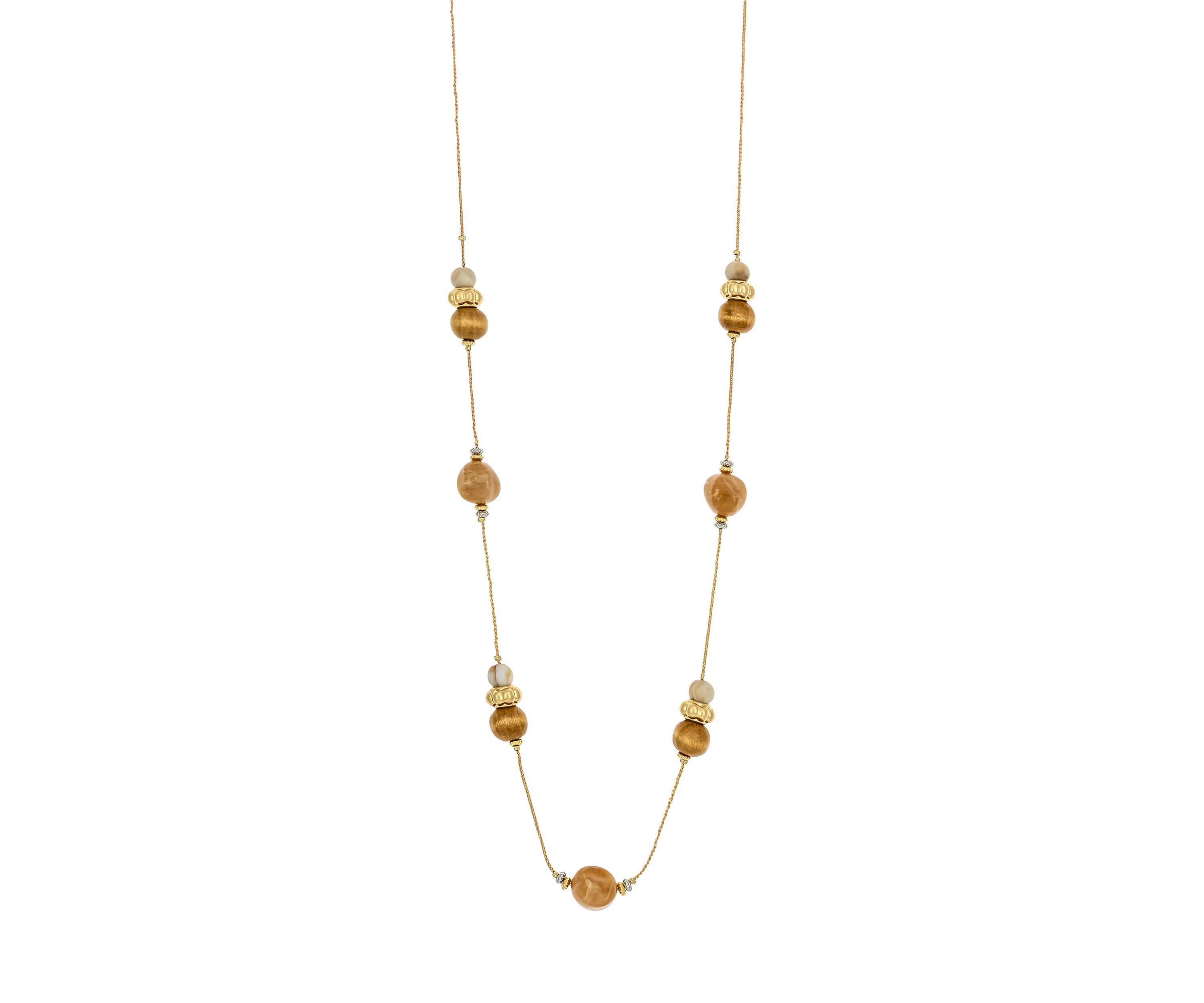 Ruby Rd Two Tone Long Illusion Necklace with Multi Natural Bead ...