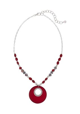 Ruby Rd Beaded Red Pendant Necklace | Belk