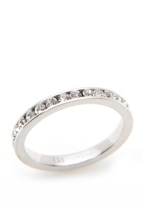Belk Silverworks Sterling Silver Clear Swarovski Band Ring | belk