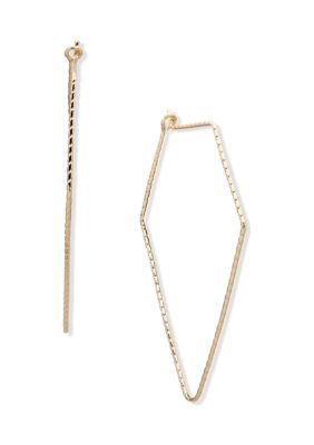 Nine West Gold Tone 56 Millimeter Wire Hoop Earrings | belk