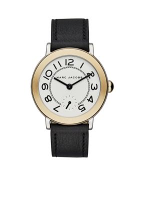 Marc by Marc Jacobs Women's Two-Tone Riley Black Leather Strap Three ...