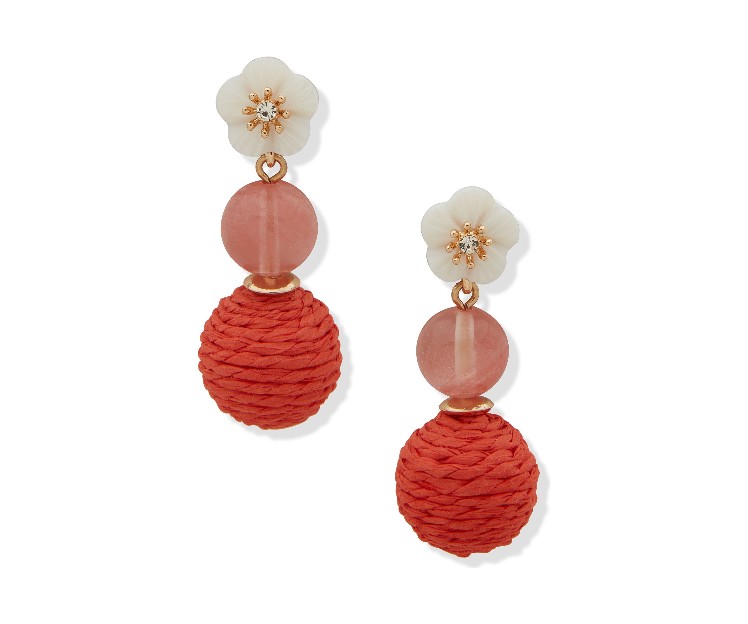 Lonna & Lilly Gold Tone Flower Bead Linear Earrings | Belk