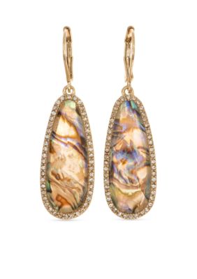 Lonna & Lilly Rose Gold Tone Rose Stone Drop Earrings | belk