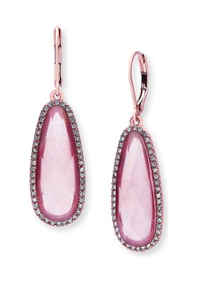 Lonna & Lilly Rose Gold Tone Rose Stone Drop Earrings | belk