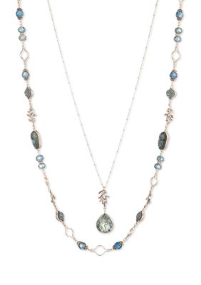 Lonna & Lilly Gold Tone 34" Green 2 in 1 Strand Necklace | Belk