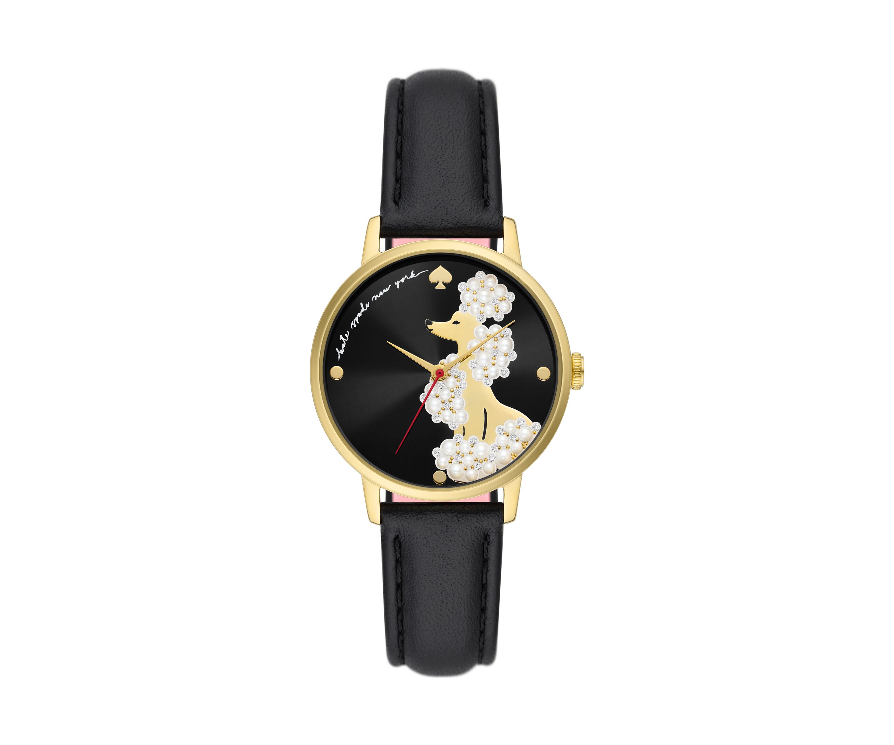kate spade new york® Metro Three Hand Black Leather Watch | Belk
