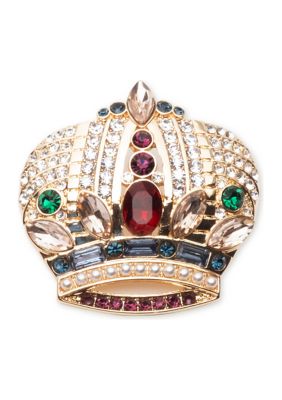 Lauren Ralph Lauren Gold Tone Multi Colored Crown Pin - Boxed | belk