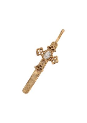 1928 Jewelry Gold-tone Crystal Cross Bobby Pin | belk
