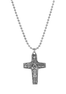 Symbols of Faith Pewter Shepard and Sheep Cross - 22 Inch | belk