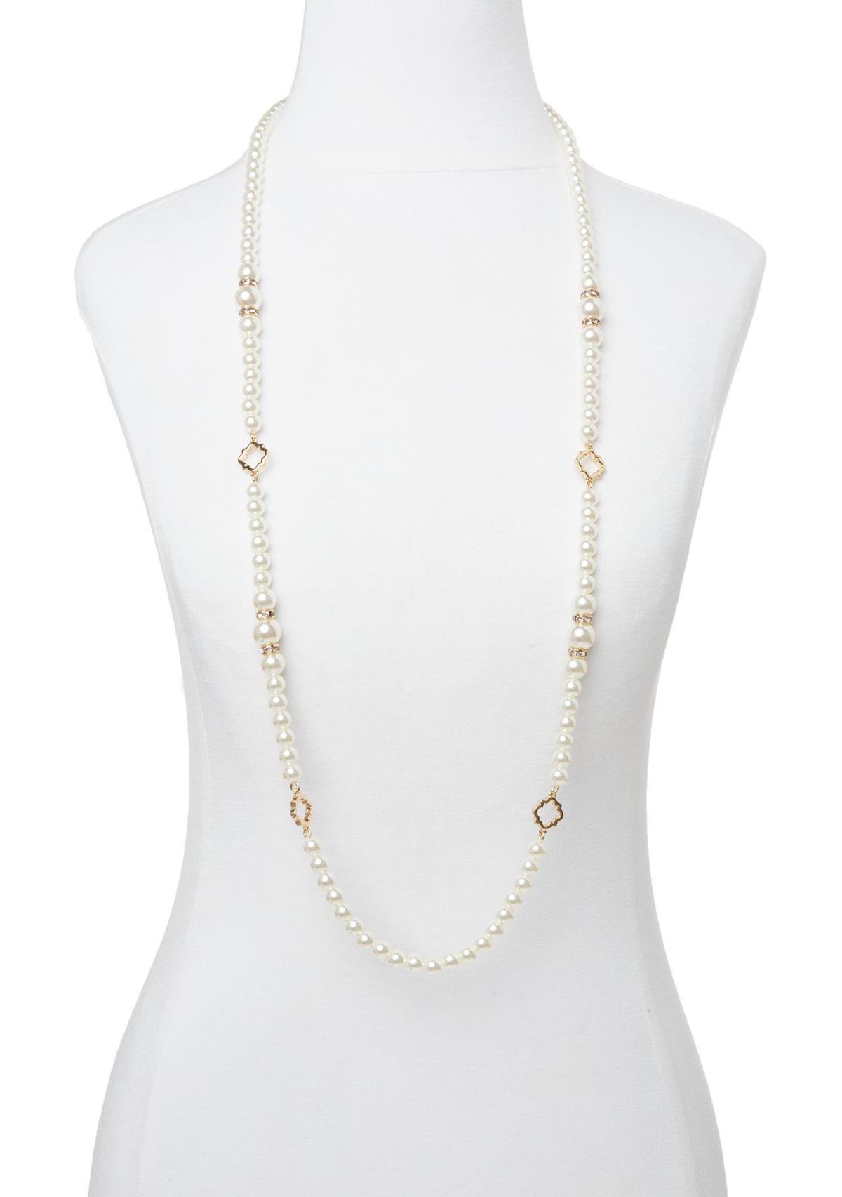 Crown & Ivy™ Gold Foil Pearl Strand Necklace | Belk
