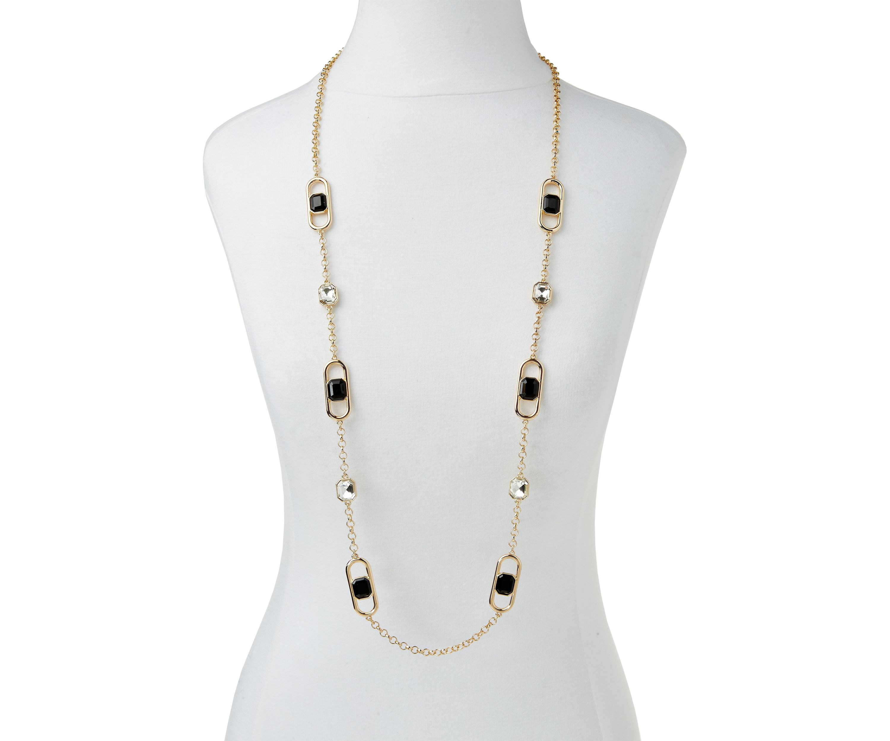 Crown & Ivy™ Gold Tone 42" Multi Stone Strand Necklace | Belk