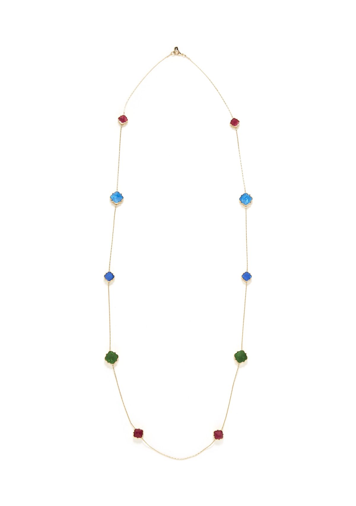 Crown & Ivy™ Gold Tone Quatrefoil Strand Necklace | Belk