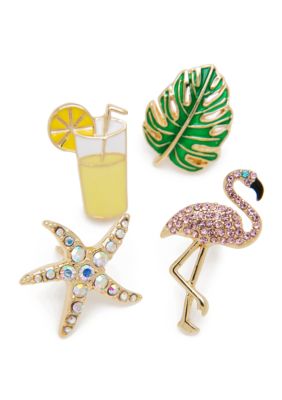 Crown & Ivy™ Gold Tone Summer Pin Set | belk