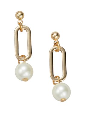 Belk Gold Tone Pearl Drop Earrings | belk