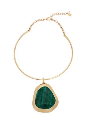 Robert Lee Morris Soho Malachite Pendant Wire Necklace | belk
