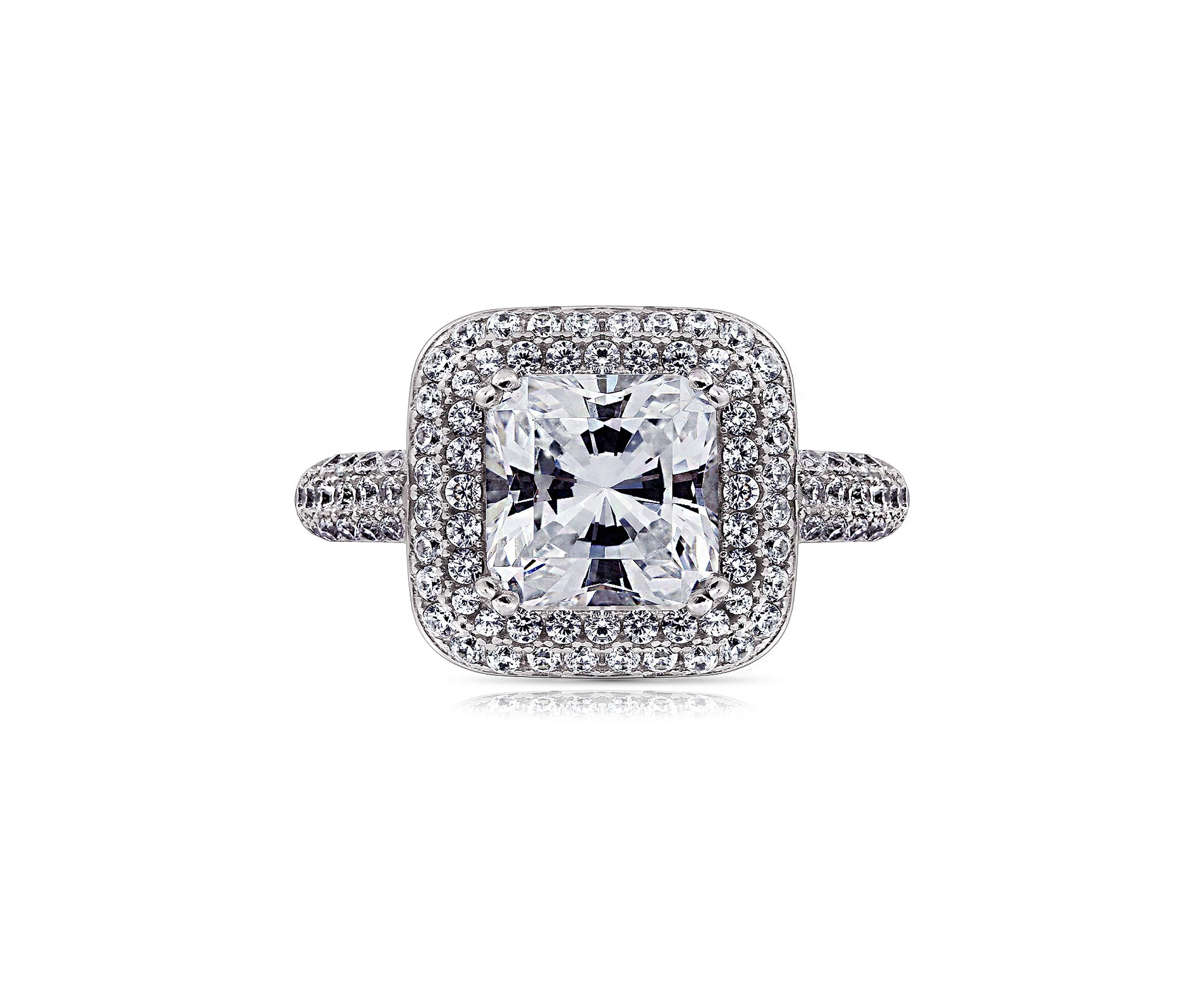 KIERA 3.73 ct. t.w. Cubic Zirconia Platinum Plated Sterling Silver ...