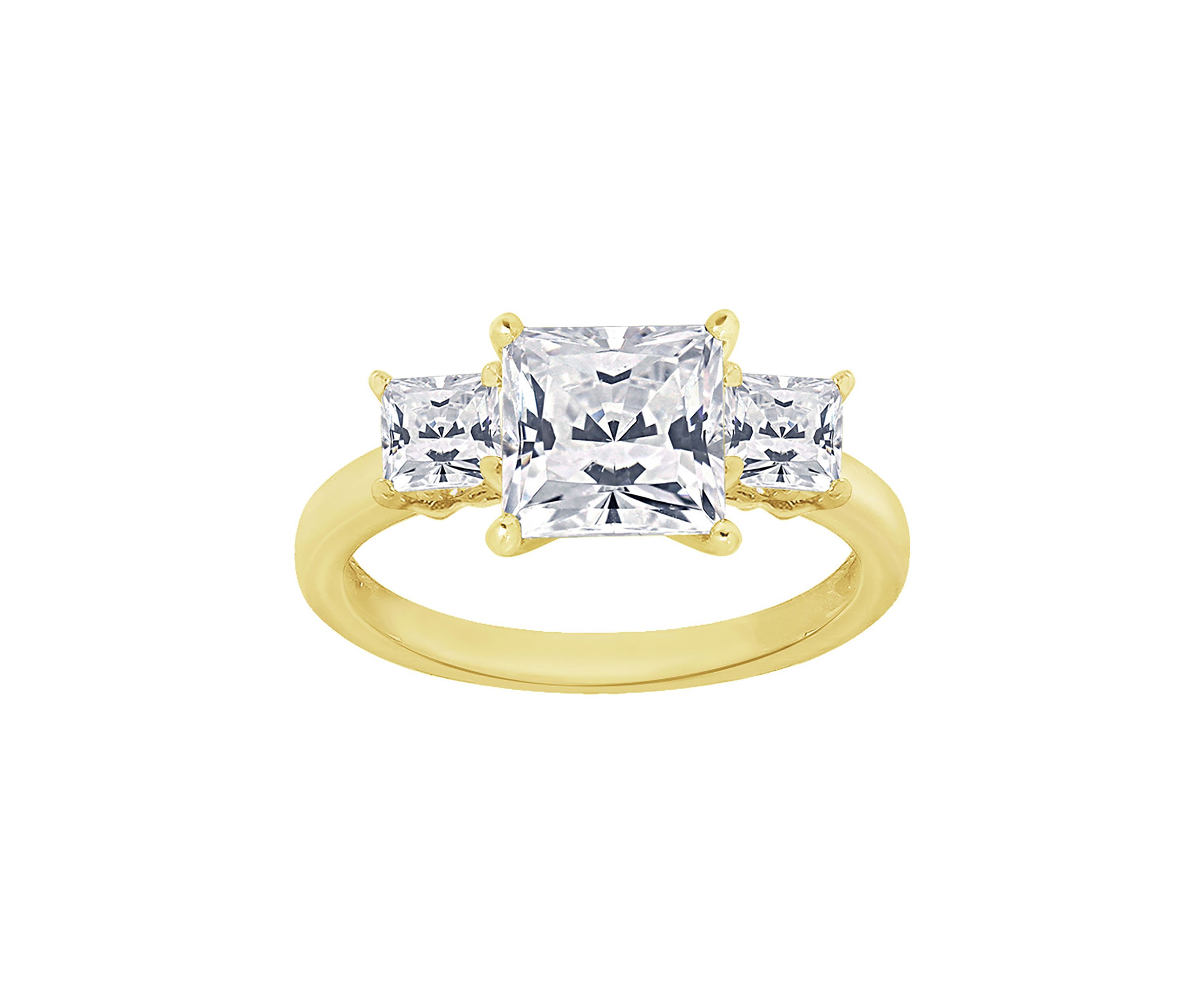 DIAMONBLISS 3 ct. t.w. Princess Cut Cubic Zirconia 3-Stone Ring | Belk