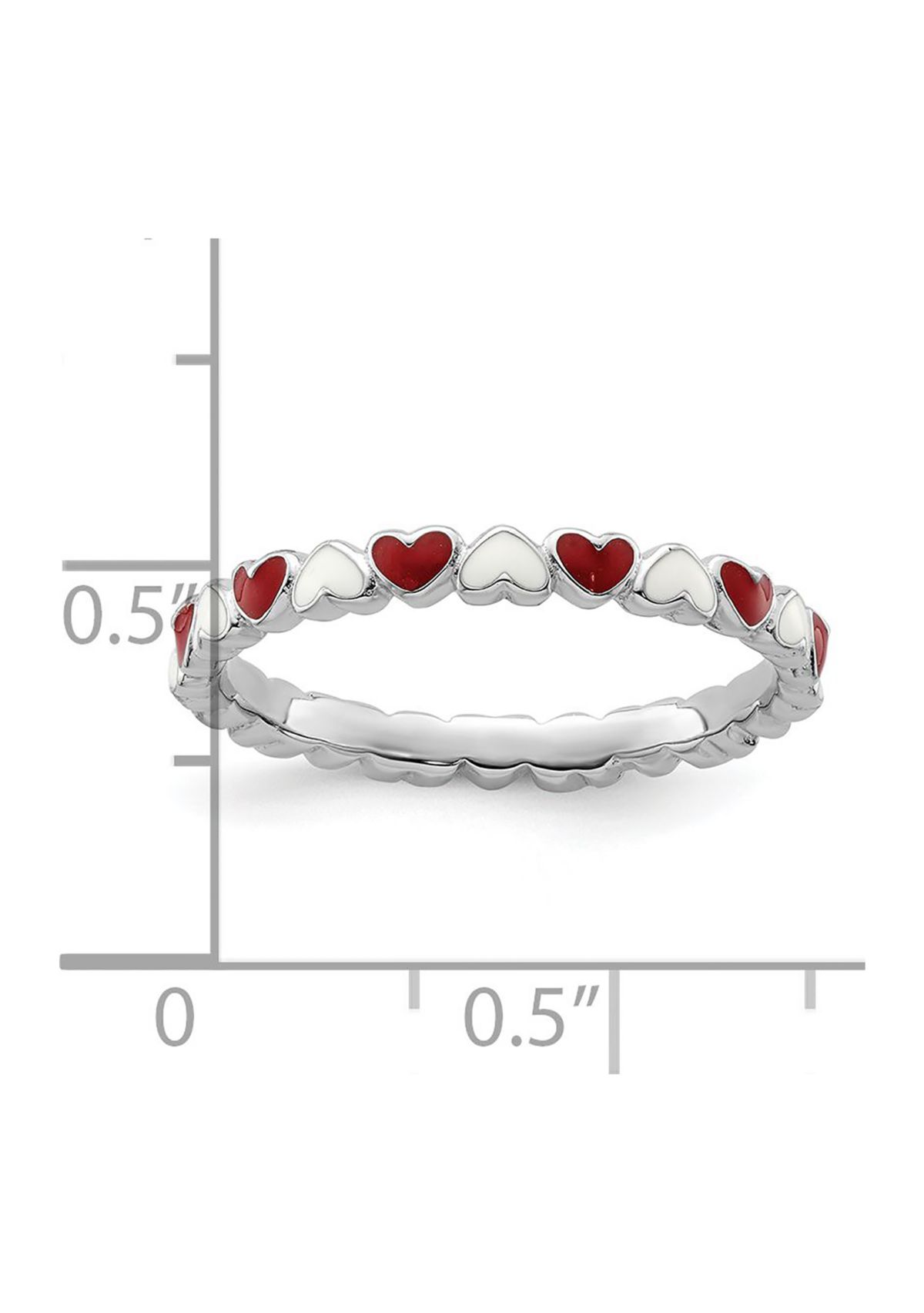 Belk & Co. Sterling Silver Stackable Expressions Red and White Enamel ...