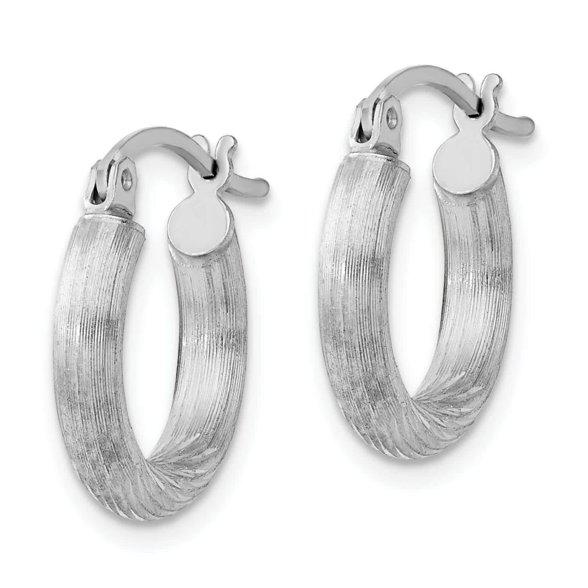 Luxury Giftware by Jere Sterling Silver Rhodium-plated 3mm Polished ...
