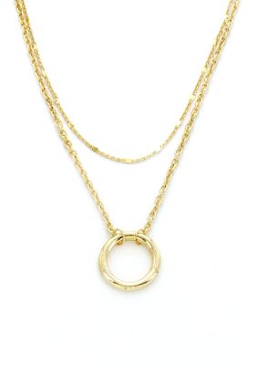 Belk Gold Plated Circle Two Row Pendant Necklace | belk