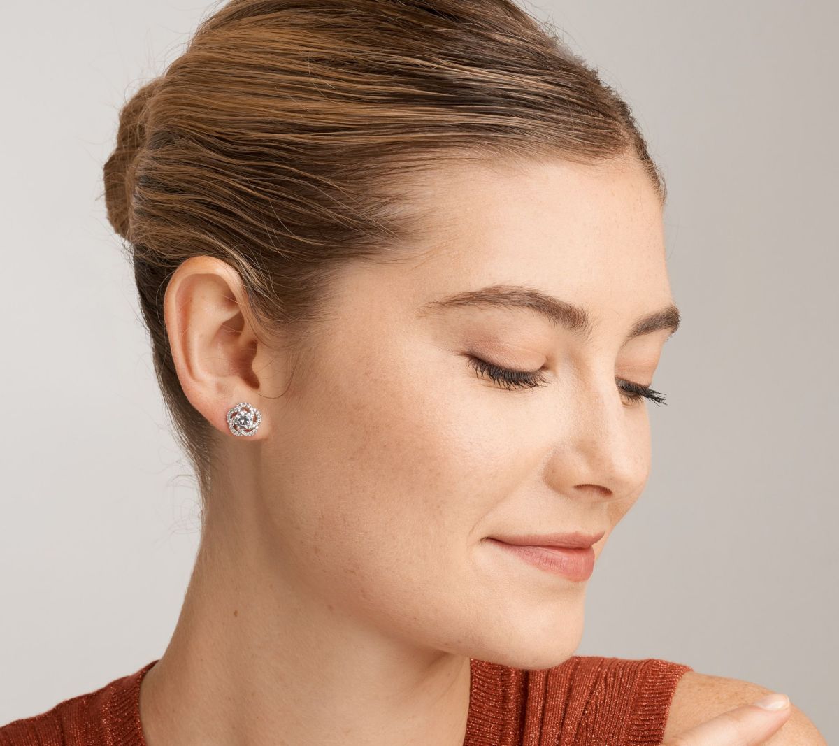 Aurealis Halo Stud Earrings in Sterling Silver | Belk